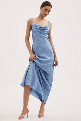 Liv Foster Lola Foil Cowl-Neck Backless Maxi Dress | Anthropologie