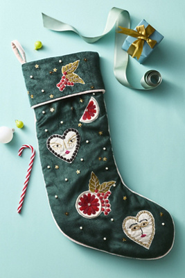 Coretta Embellished Stocking | AnthroHome