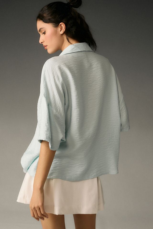 Dylon Short-Sleeve Wide Placket Top | Anthropologie