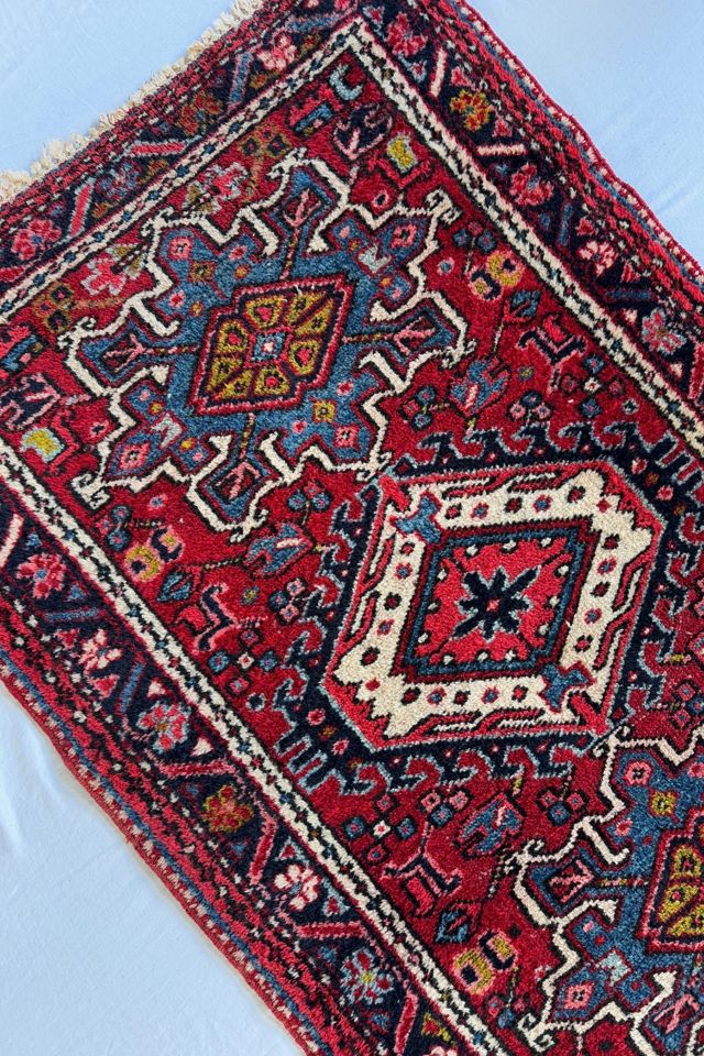 Blue Parakeet Rugs Antique Persian Scatter Rug No. 2434 | AnthroHome