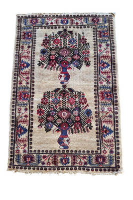 Blue Parakeet Rugs Antique Persian Floral Scatter Rug No. 516ML ...
