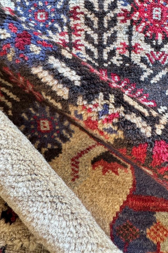 Blue Parakeet Rugs Antique Persian Floral Scatter Rug No. 516ML ...