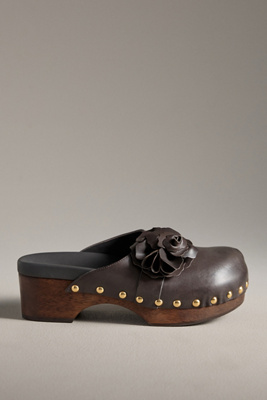 Farm Rio Flower Wood-Bottom Clogs | Anthropologie