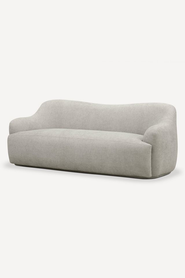 Orla 79" Curved Linen-Blend Sofa | AnthroHome