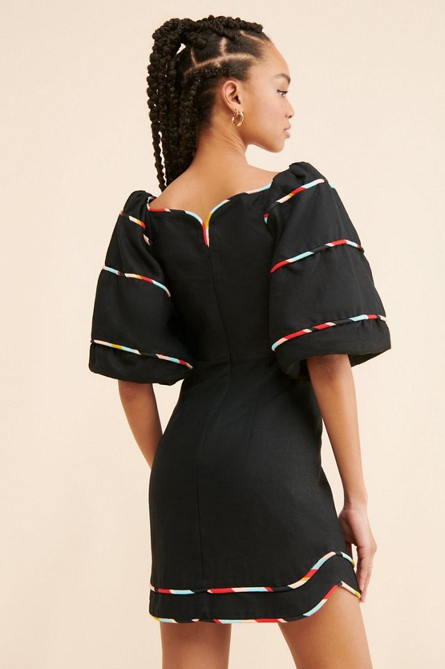 FARM Rio Colored Stripes Short Sleeved Dress | Anthropologie