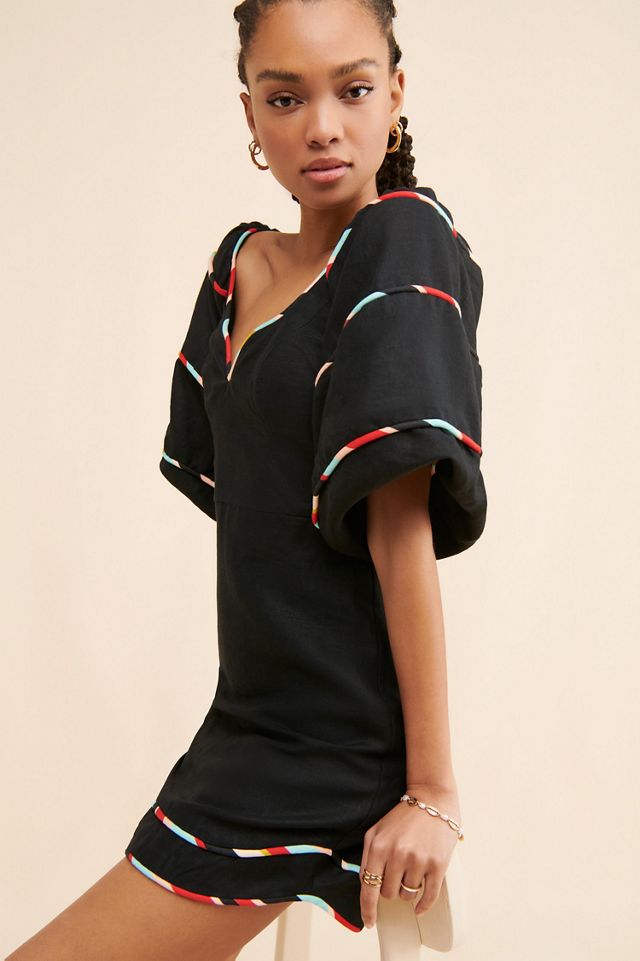 FARM Rio Colored Stripes Short Sleeved Dress | Anthropologie