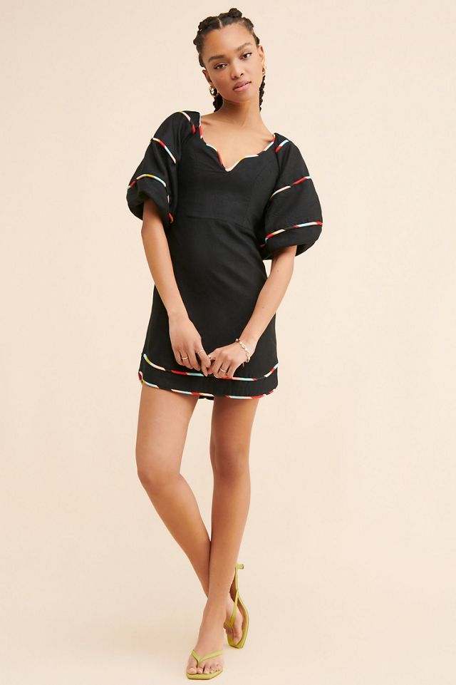 FARM Rio Colored Stripes Short Sleeved Dress | Anthropologie