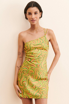 Another Girl Psychedelic One-Shoulder Dress | Anthropologie