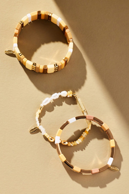 Pearl Chicklet Bracelets, Set of 3 | Anthropologie