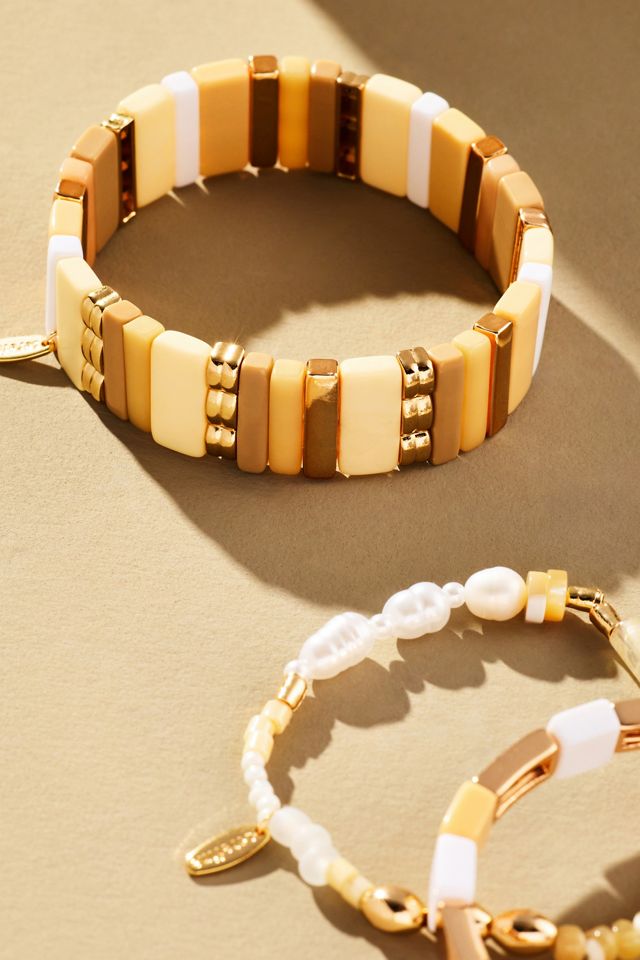 Pearl Chicklet Bracelets, Set of 3 | Anthropologie