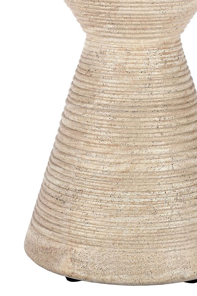 Faux-Marble Reeded Indoor/Outdoor Side Table | AnthroHome