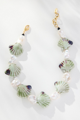 Logan Tay Green Shell Baroque Pearl Necklace | Anthropologie