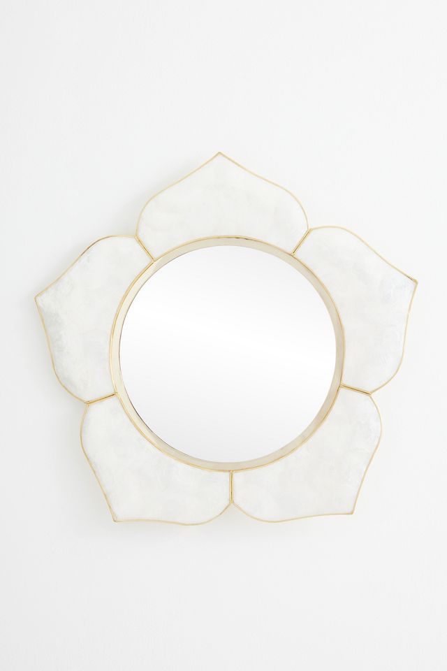 Azalea Capiz Flower Round Mirror | AnthroHome