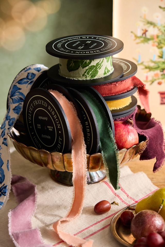 Tonal Floral Velvet Ribbon | Anthropologie