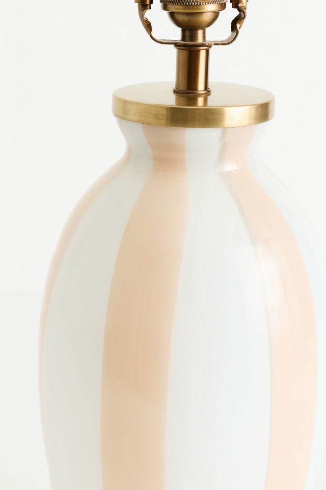 Stripe Peach Glass Table Lamp Base | Anthropologie