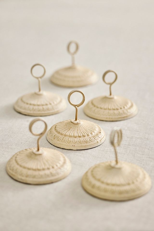Ivory Iron Place Card Holders, Set of 6 | Anthropologie
