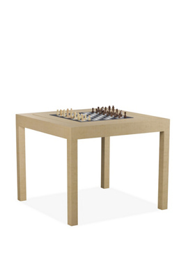 Linen and Wood Game Table | AnthroHome