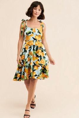Rachel Parcell Tiered Lemon Mini Dress | Anthropologie