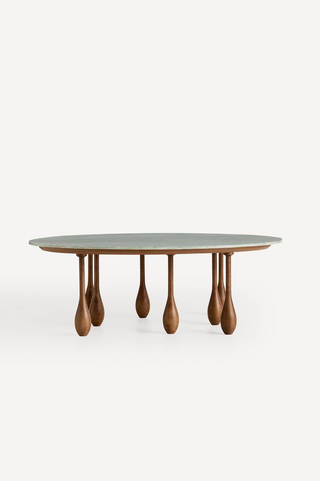 LALA Reimagined Oval 48" Marble Coffee Table | AnthroHome