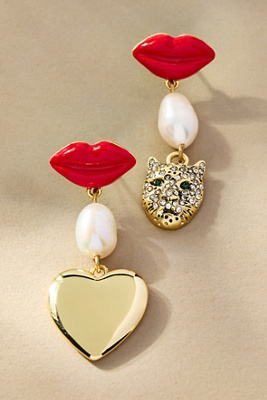 Clare V. Le Charm Heart & Whiskers Earrings | Anthropologie