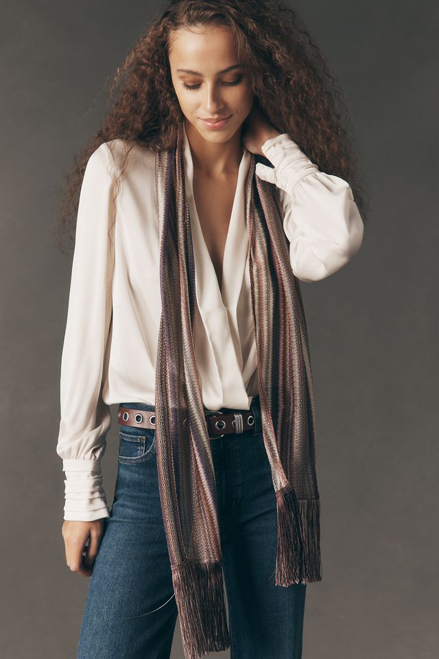 Anna Sui Cameo Stripe Fringe Scarf | Anthropologie