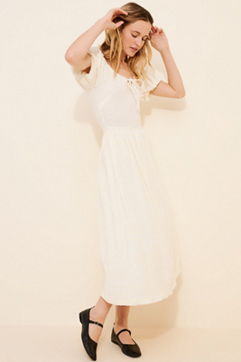 Adelyn Rae Laila Popcorn Knit Drop Waist Midi Dress | Anthropologie