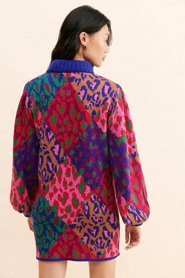 FARM Rio Mixed Leopard Pop Sweater Dress | Anthropologie