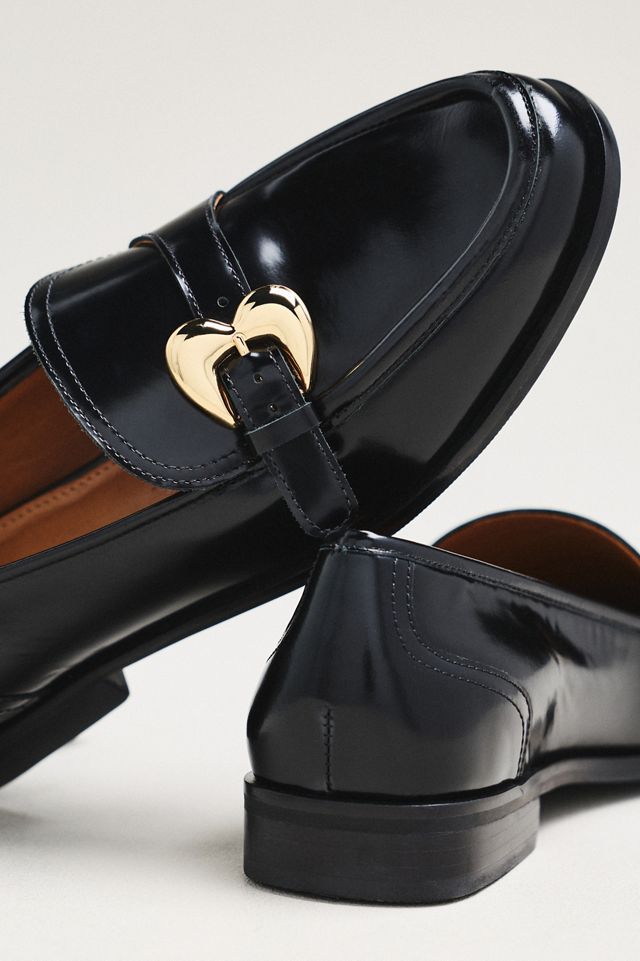 Maeve Heart Buckle Loafers | Anthropologie