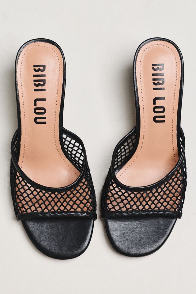 Bibi Lou Mesh Open-Toe Mule Heels | Anthropologie