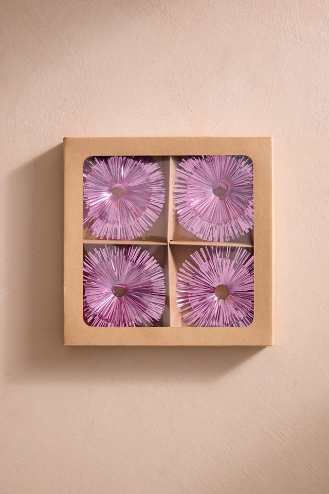 Stargazer Pink Tinsel Light Reflectors, Set of 30 | Terrain