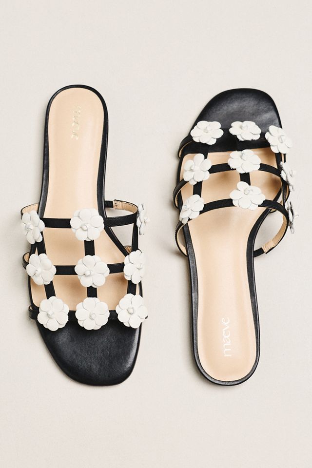 Maeve Flower Cage Slider Sandals | Anthropologie