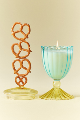 Astrid Gourmand Salted Caramel Pretzel Glass Candle | AnthroHome