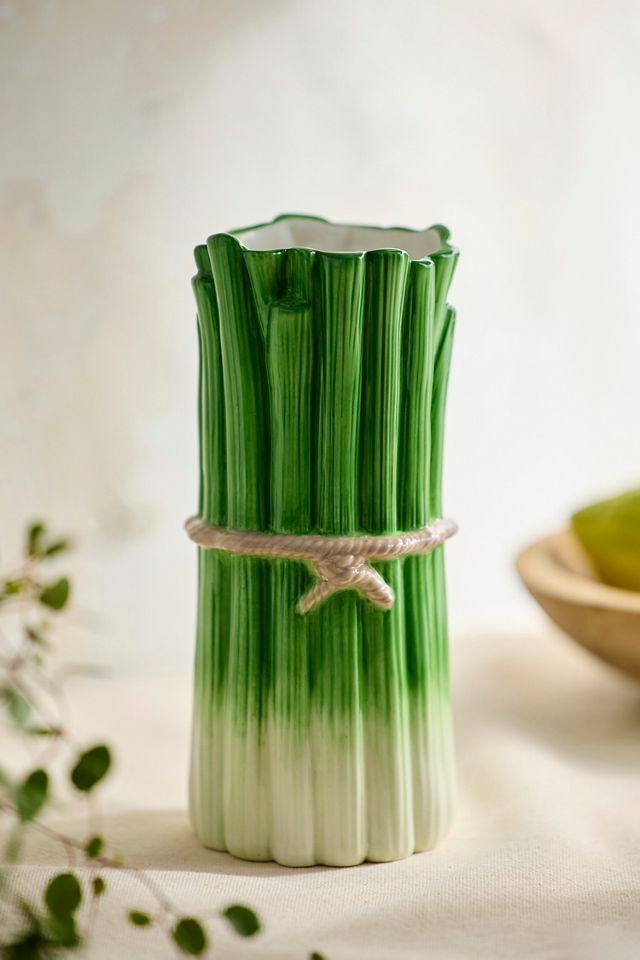 Celery Bunch Ceramic Vase | Anthropologie