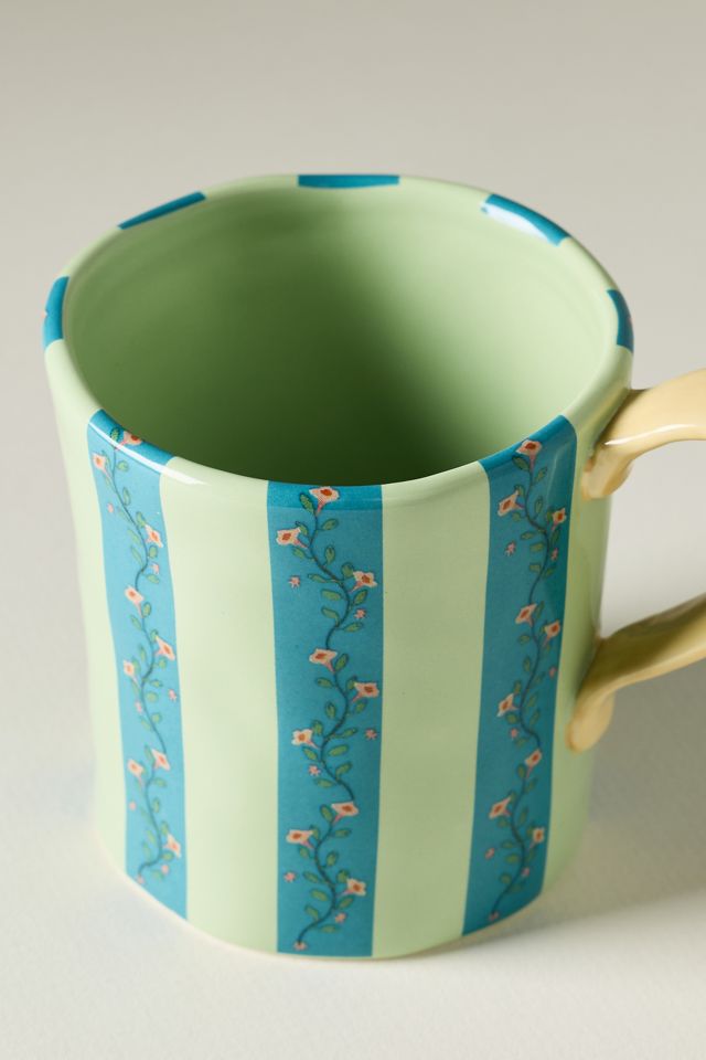 Amma Striped Floral Mug | Anthropologie UK