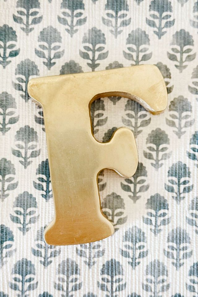 Old Flame Candle Co. Vintage Brass Letter "F" Paperweight | AnthroHome