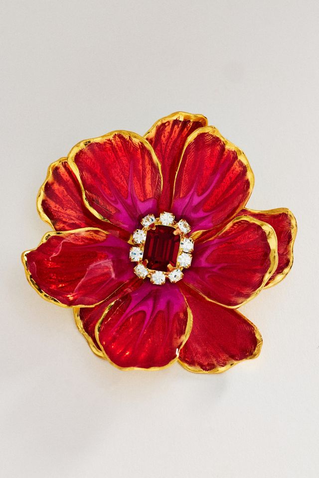 The Pink Reef Hand-Painted Birth Flower Stud Earrings | Anthropologie