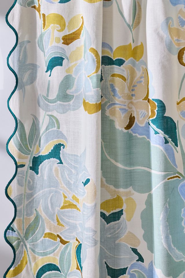 Claire de Quenetain Cotton Floral Scallop Shower Curtain | AnthroHome