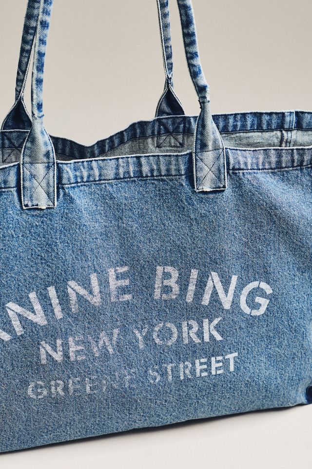 Anine Bing Leo Denim Tote Bag | Anthropologie