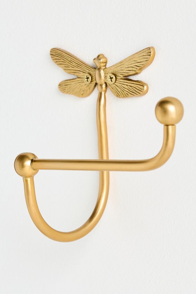 Anastasia Dragonfly Brushed Brass Bath Toilet Roll Holder ...