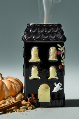 Haunted House Pumpkin Sweet Vanilla Figural Glass Candle | Anthropologie UK