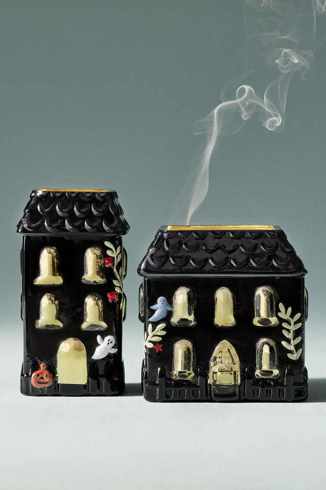 Haunted House Pumpkin Sweet Vanilla Figural Glass Candle | Anthropologie UK