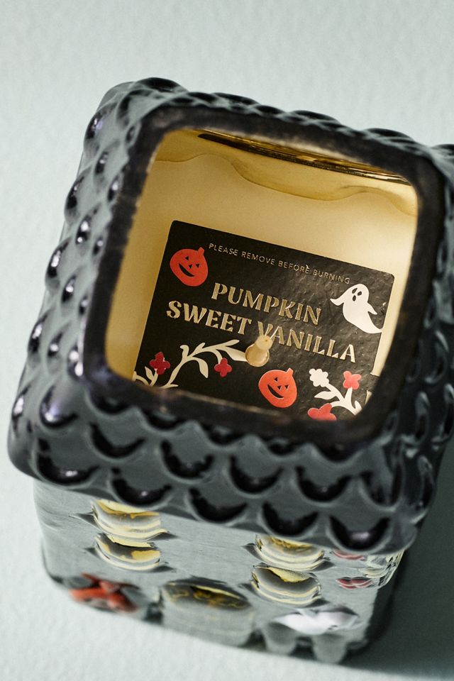 Haunted House Pumpkin Sweet Vanilla Figural Glass Candle | Anthropologie UK