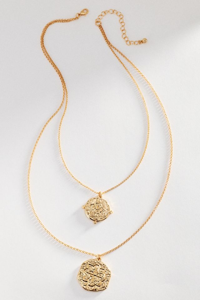 Double Layer Coin Pendant Necklace | Anthropologie