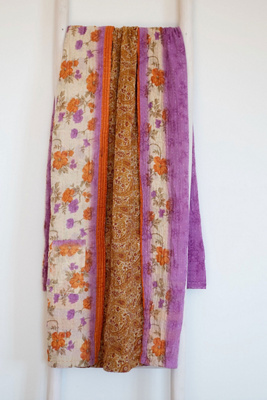 Roan Iris One-of-a-kind Kantha Quilted Throw Blanket No. 07445 | AnthroHome