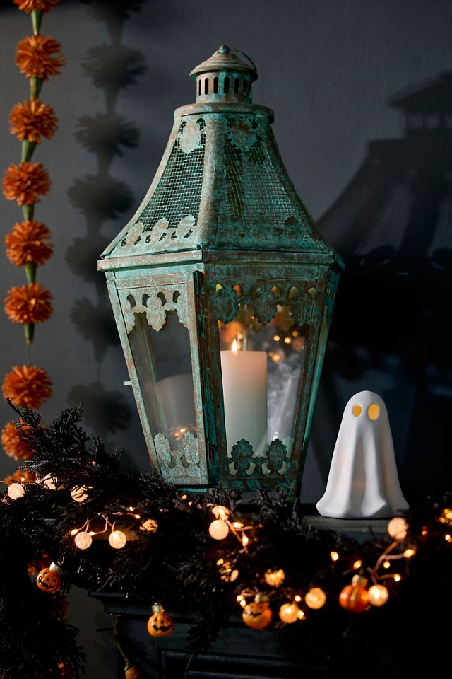 Glass Pumpkin + Tinsel Garland | Anthropologie