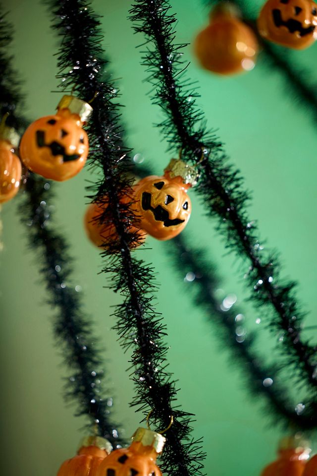 Glass Pumpkin + Tinsel Garland | Anthropologie