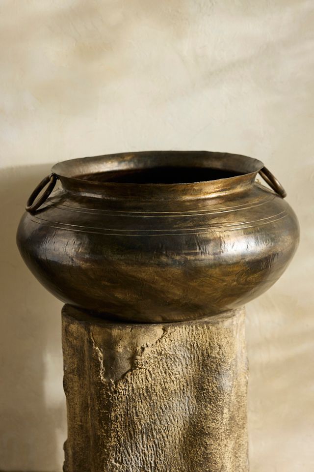 Black Iron Potbelly Cauldron Planter | Anthropologie