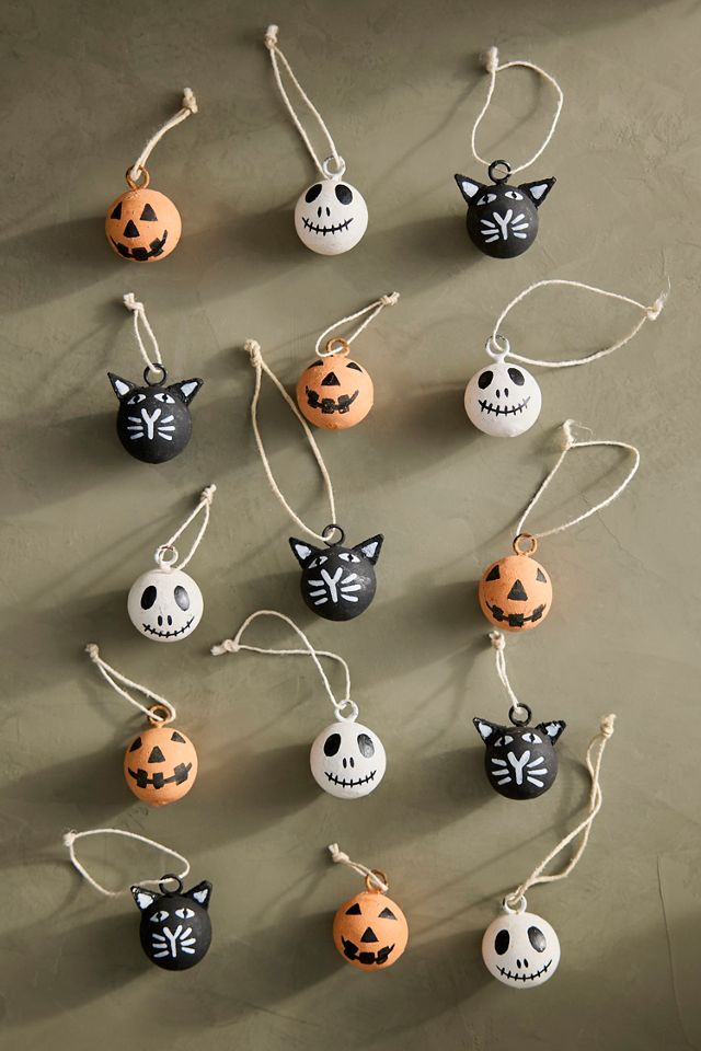 Halloween Icon Wooden Ornaments, Set of 12 | Anthropologie
