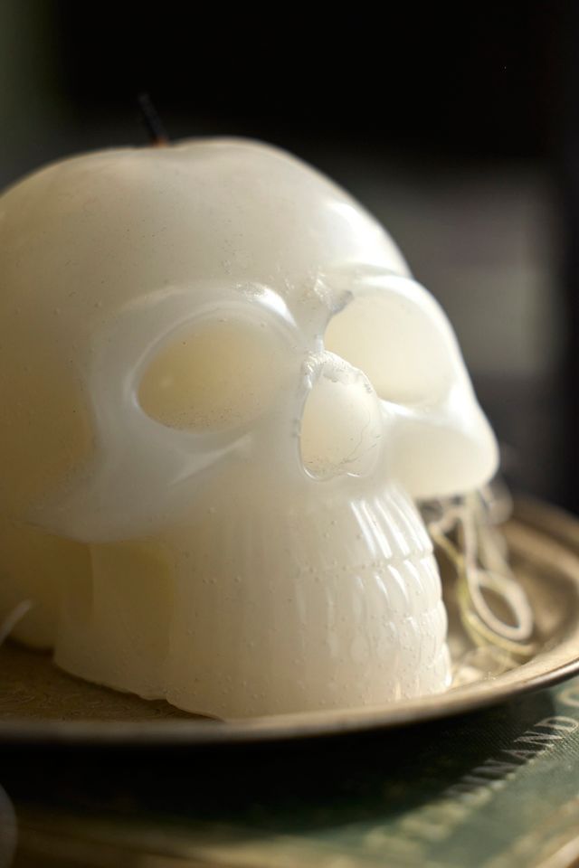 White Skull Candle | Anthropologie
