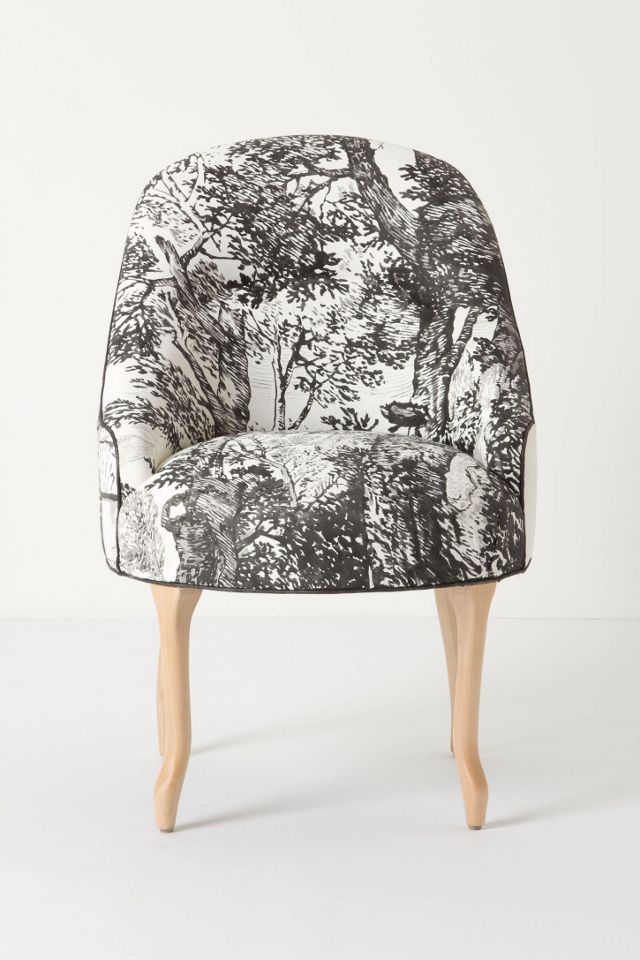 Handpainted Toile Pull-Up Chair | Anthropologie